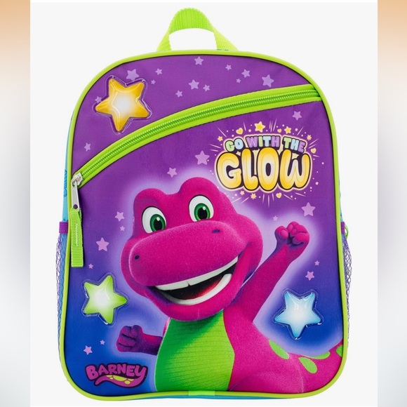 Barney | Accessories | Barneys Kids Backpack Purple And Green | Poshmark